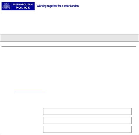 Metropolitan Police Volunteer Police Cadet Application Form Free Download