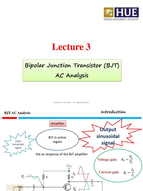 Electronics Lec 3 Lec4 Pdf Bipolar Junction Transistor Amplifier