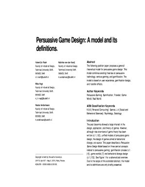 Fillable Online Persuasive Game Design A Model And Its Fax Email Print
