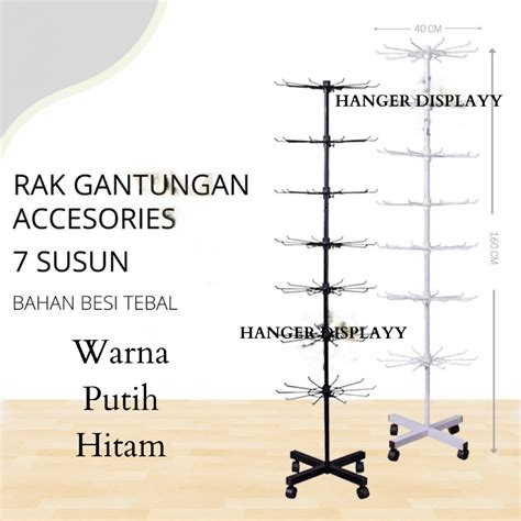 Jual Rak Display Putar Matahari 7 Susun Roda Gantungan Aksesoris