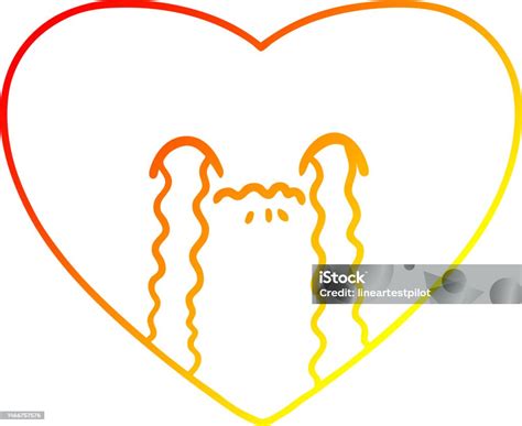 만화 사랑의 따뜻한 그라데이션 선 그리기 아픈 마음 건강관리와 의술에 대한 스톡 벡터 아트 및 기타 이미지 건강관리와 의술