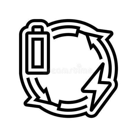 Dual Power Source Line Icon Vector Illustration Stock Illustration Illustration Of