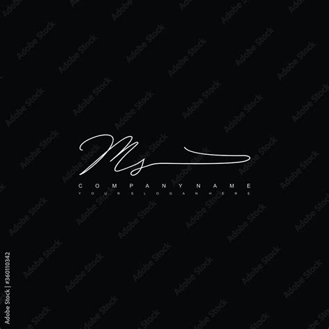 Ms Initials Signature Logo Handwriting Logo Vector Templates Hand