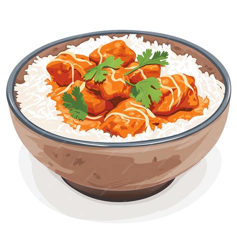 Butter Chicken Indian Illustration Premium Ai Generated Psd