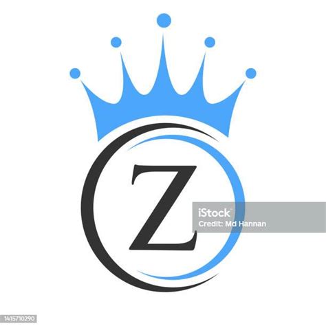 편지 Z 크라운 로고 템플릿 아름다움 패션 스타 우아한 상징을위한 로얄 크라운 로고 타입 럭셔리 사인 개념에 대한 스톡 벡터