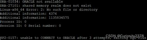 Oracle 报错ora 01034 Oracle Not Available（linux），重启 Csdn博客