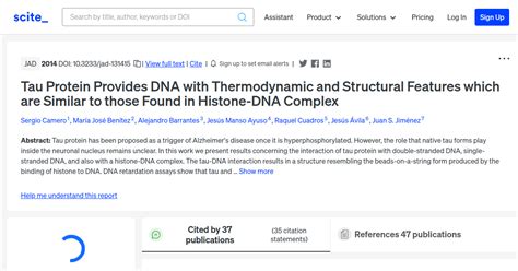 Tau Protein Provides Dna With Thermodynamic And Structural Features