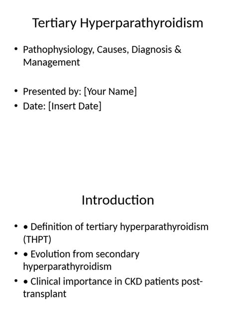 Tertiary Hyperparathyroidism Overview Pdf
