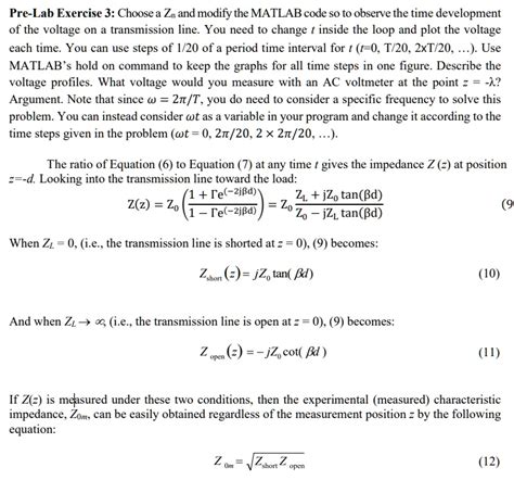 solved pre lab exercise 3 choose a zn and modify the matlab code to