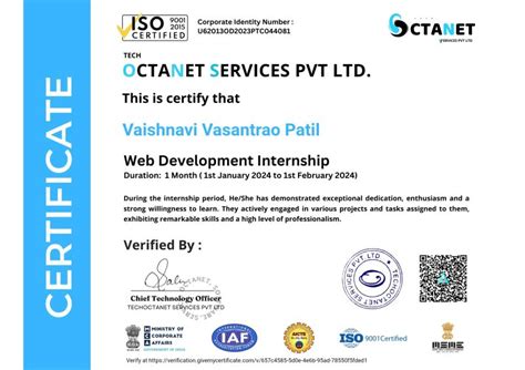 Vaishnavi Patil On Linkedin Webdevelopment Octanetinternship Octanetsoftwareservices