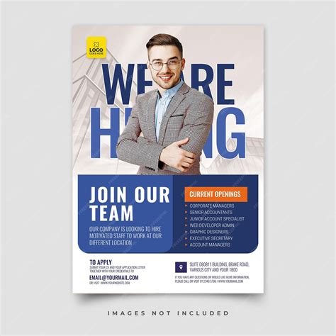 Premium Psd A Flyer For A Job Interview With A Man In A Suit And A