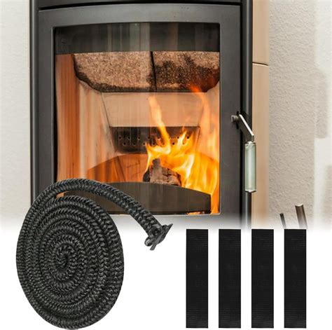 Black Stove Rope Kit With 4pcs End Binder 2 5m Wood Stove Door Gasket