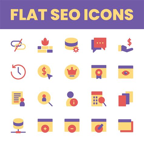 Set Flat Search Optimization Engine Icon 40280718 Vector Art At Vecteezy