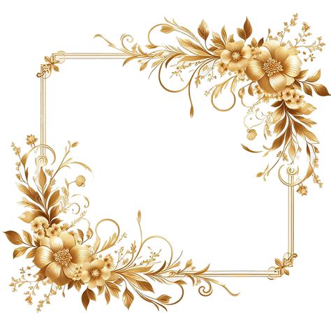 우아한 결혼식 테마를 위한 황금 테두리 프레임 국경 결혼식 국경 황금 Png 일러스트 및 이미지 에 대한 무료 다운로드