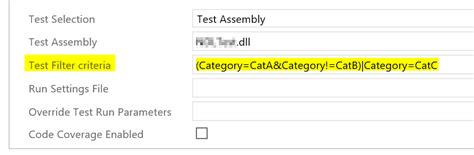 Specify Nunit Categories With Tfs Vnext 2015 Stack Overflow