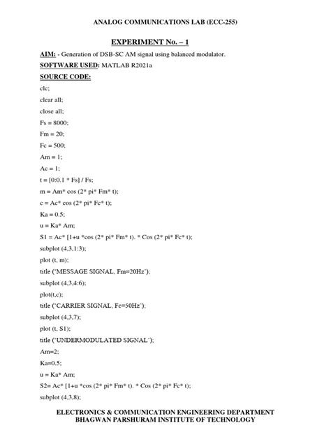 Lab File Download Free Pdf Frequency Modulation Modulation
