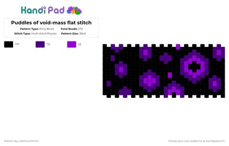 Puddles Of Void Mass Flat Stitch Pony Bead Pattern Kandi Pad Kandi