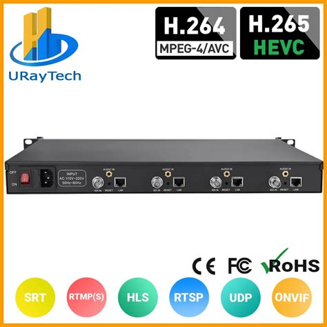 4 Channels H 265 H 264 SD HD 3G SDI To IP Streaming RTSP RTMP RTMPS SRT