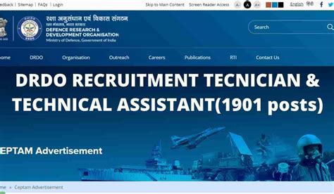 Drdo Recruitment 2022 For Tech And Non Tech Assistant 1901 Posts Job