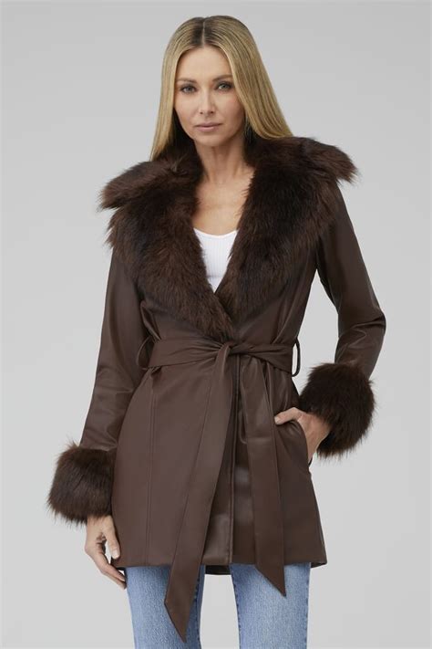 Show Me Your Mumu Penny Lane Coat In Cocoa Faux Leather Fashionpass