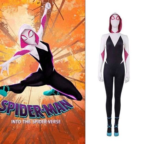 Spider Man Into The Spider Verse Cosplay Costume With Mask And Leggings