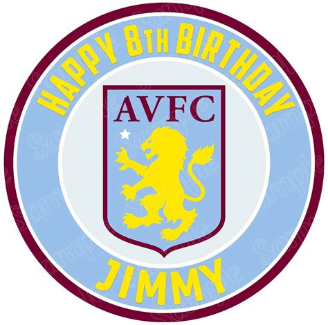 Aston Villa Fc Edible Cake Toppers Round Ediblecakeimage