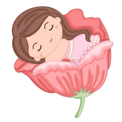 Leuke Mooie Tuin Prinses Meisje Kinderen Cartoon Illustratie Vector Clipart Sticker Achtergrond