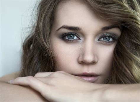 Portrait Of Young Woman With Long Hair Stock Image Image Of Salon
