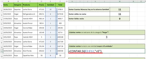 Función Contar Contara Contarsi Contarsiconjunto En Excel 📊