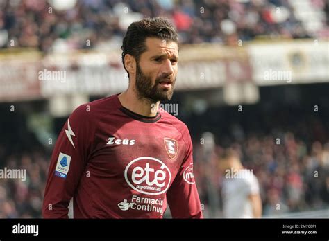 Salernitanas Italian Forward Antonio Candreva Looks During The Serie A