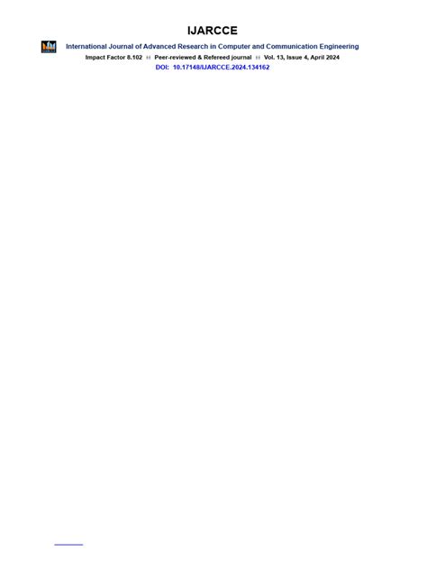 Ijarcce2024134162 Pdf Traffic Internet Of Things