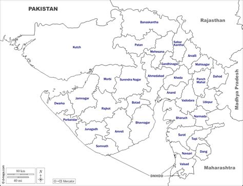 Gujarat Administrative Political Vector Map Stock Vector 49 Off