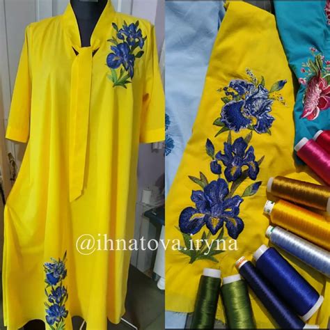 Дизайн машинної вишивки Machine Embroidery Designs Сукня з вишитими