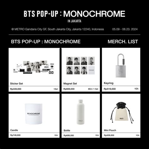Army Ini Katalog Official Merch Di Bts Pop Up Monochrome Jakarta