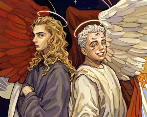 Two Angels Standing Together Cute Gay Art