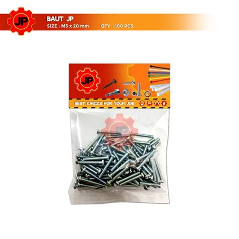 Jual BAUT JP M 3 X 20 MM SEKRUP SKRUP BAUT JP 3x20 ISI 100 PCS Di