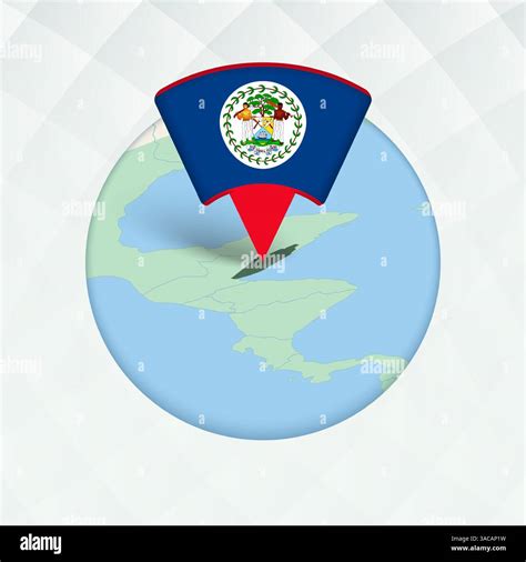 belize map highlighted with flag marker flag pointer on geographic map stock vector image and art