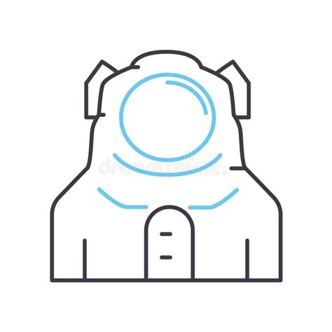Astronaut Spacesuit Line Icon Outline Symbol Vector Illustration Concept Sign Stock Vector