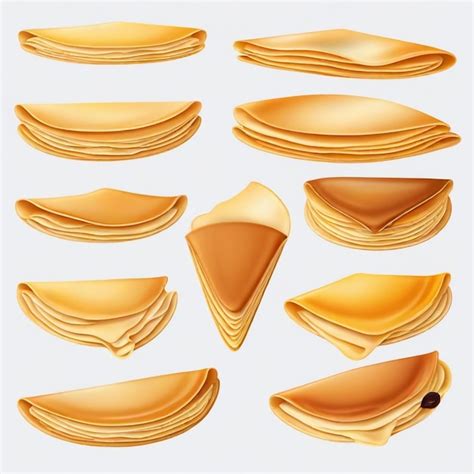 Crepe Vector Set White Background Isolated A High Quality N Premium