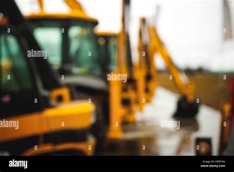 Excavator Loader Machine Side View Of Front Hoe Loader Industrial Vehicle Heavy Equipment