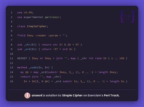 Anseoks Solution For Simple Cipher In Perl On Exercism
