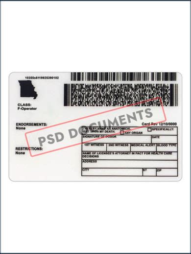 Ohio Driver License Psd Template Psd Documents