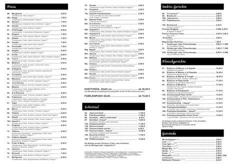 Speisekarte Von Pizzeria Imbiss Madison Bergheim