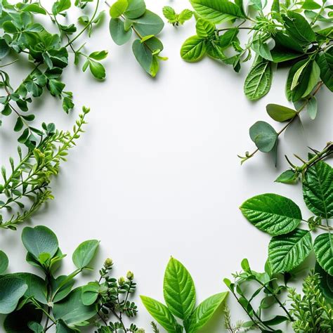 Premium Photo Greenery Surrounding White Background