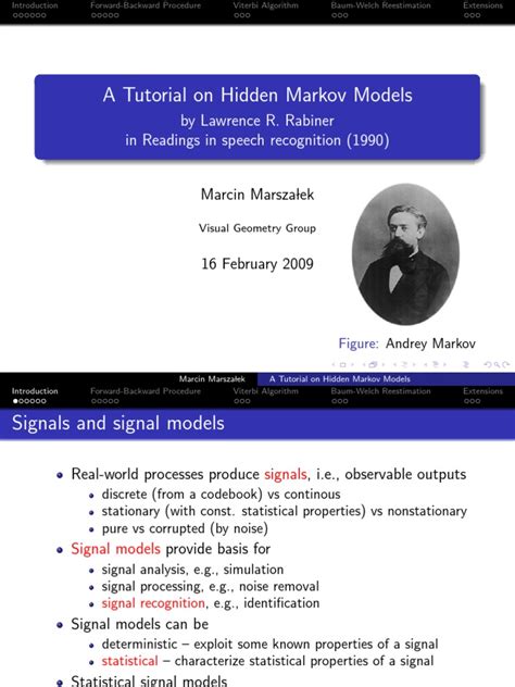 a tutorial on hidden markov models pdf pdf markov chain