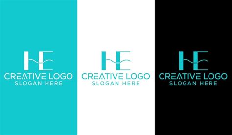 Lettre Initiale He Logo Design Monogramme Créatif Moderne Signe Symbole