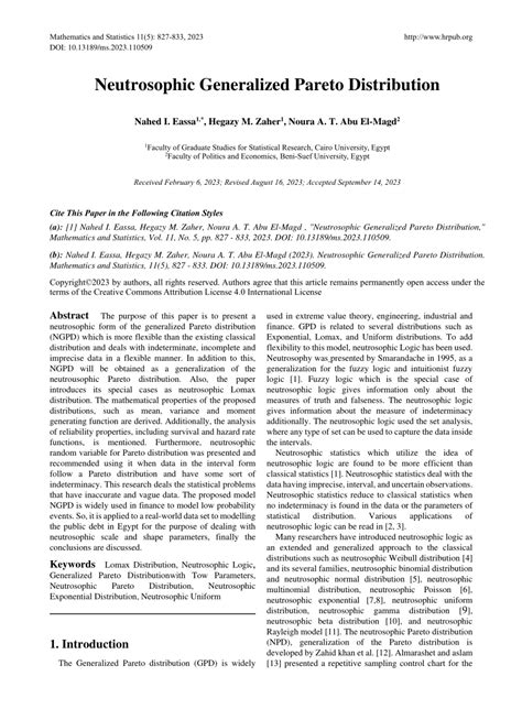 Pdf Neutrosophic Generalized Pareto Distribution