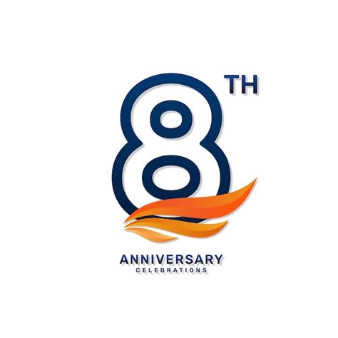 Premium Vector 8th Anniversary Logo In A Simple And Luxurious Style