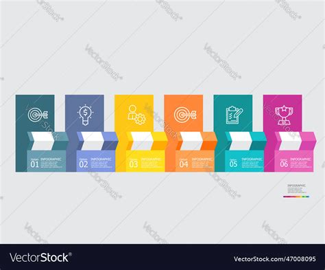 horizontal timeline infographic element report vector image
