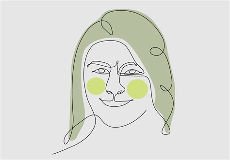 Continuous One Line Drawing Of A Woman S Face Horizontal Elegant